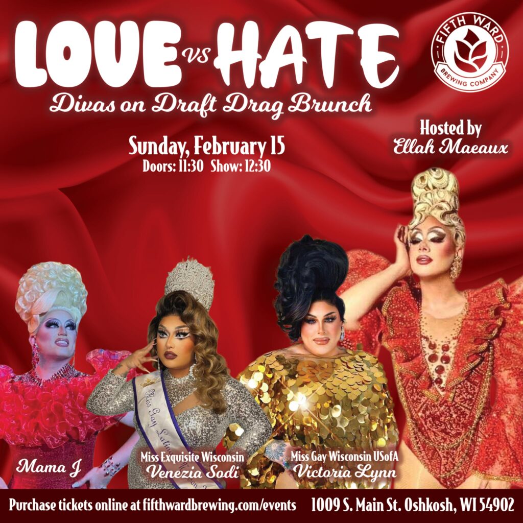 Diva's on Draft Drag Brunch: Love Vs Hate! - Fifth Ward Brewing